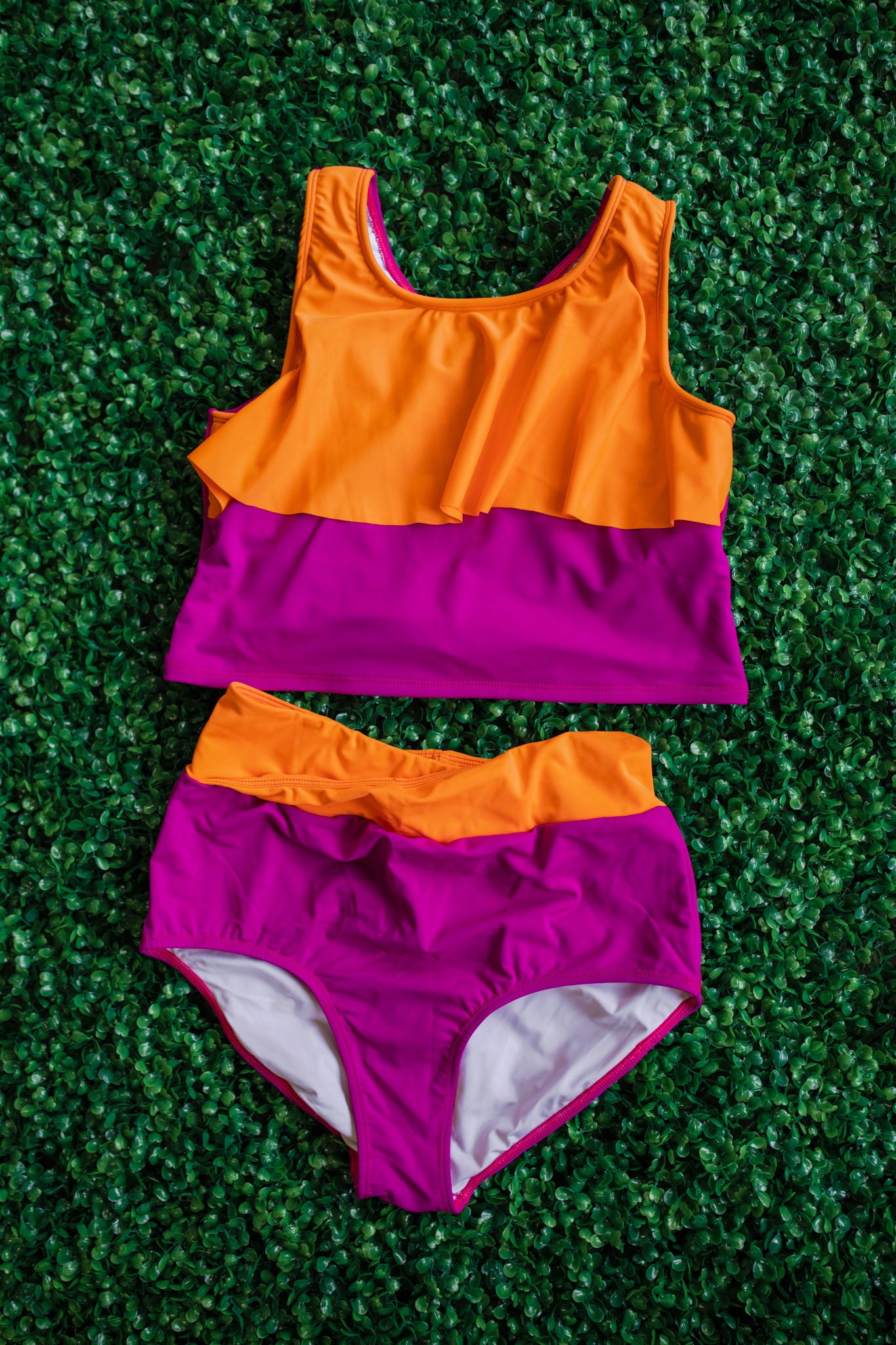 Girls Ruffle Tankini Swim Top- Extended Sizing for Tween and Teen Girls ...